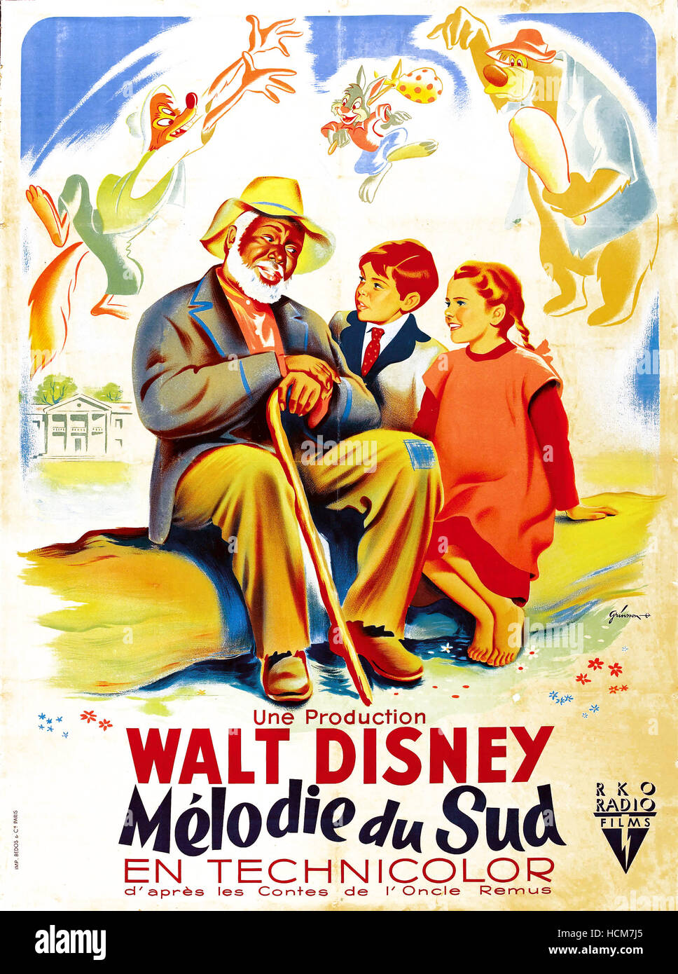 SONG OF THE SOUTH, (aka MELODIE DU SUD), French poster art, from left ...