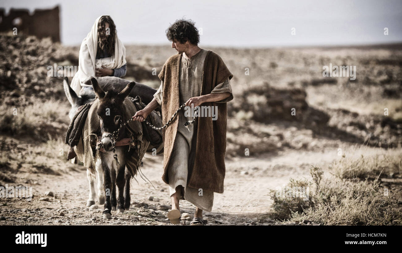 SON OF GOD, from left: Leila Mimmack as young Mary, Joe Coen as Joseph ...