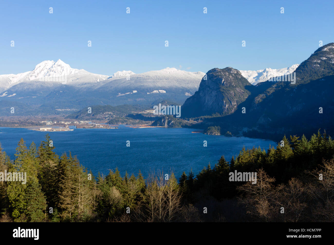 View of the Stawamus Chief and Garibaldi Mountain in Squamish, British ...
