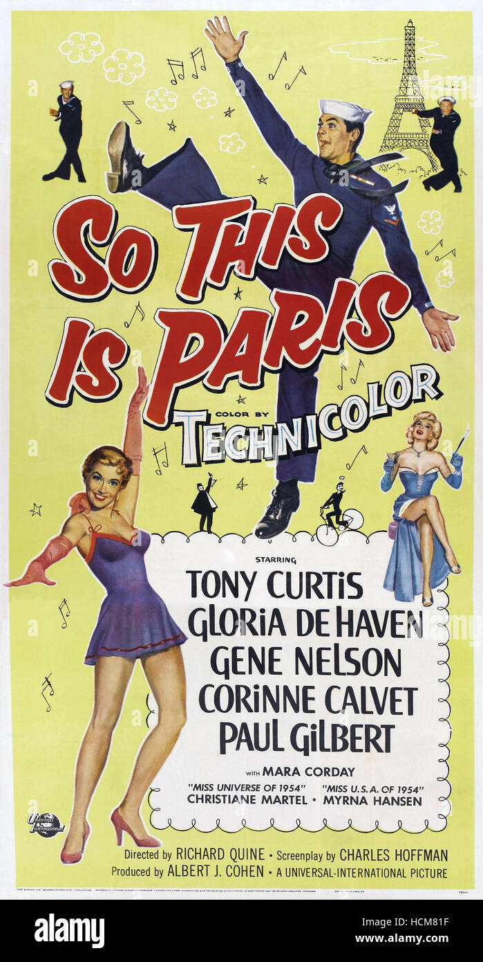 SO THIS IS PARIS, US poster art, top from left: Gene Nelson, Tony ...