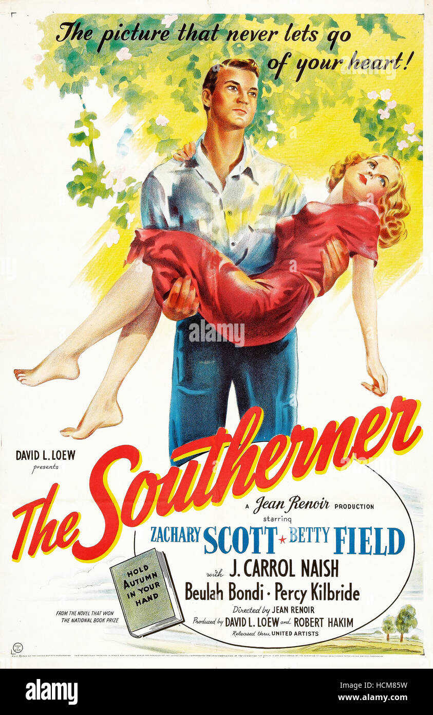 THE SOUTHERNER, U.S. poster art, from left: Zachary Scott, Betty Field ...