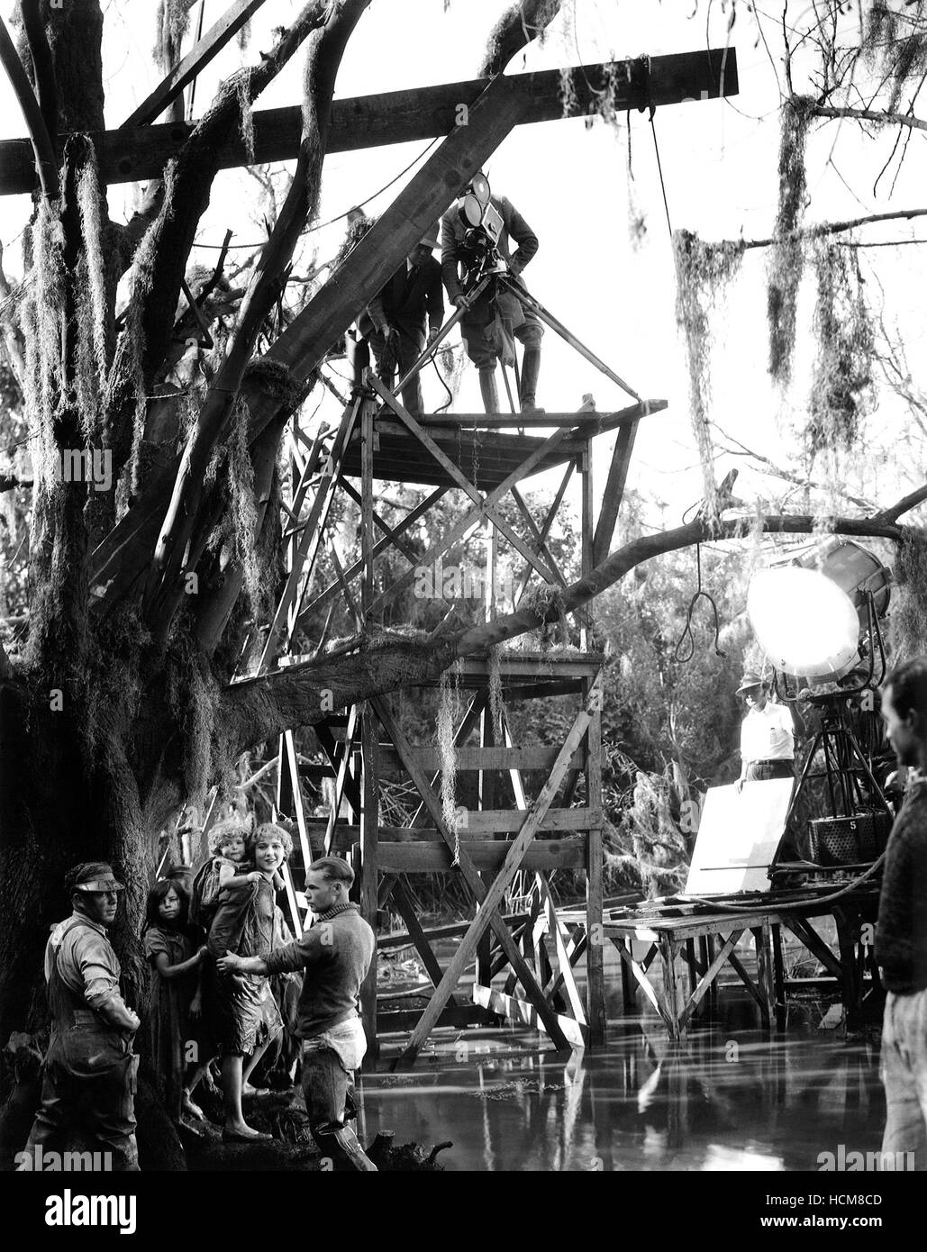 SPARROWS, Mary Louise Miller being carried by Mary Pickford, on set ...