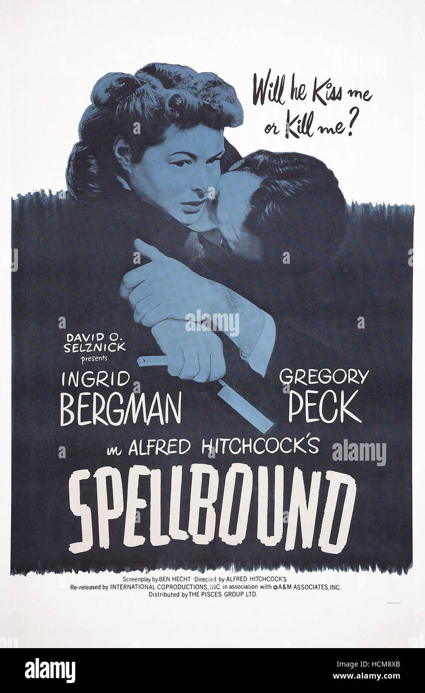 SPELLBOUND, US poster art, from left: Ingrid Bergman, Gregory Peck ...