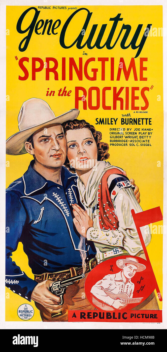 SPRINGTIME IN THE ROCKIES, US poster art, from left: Gene Autry, Polly ...