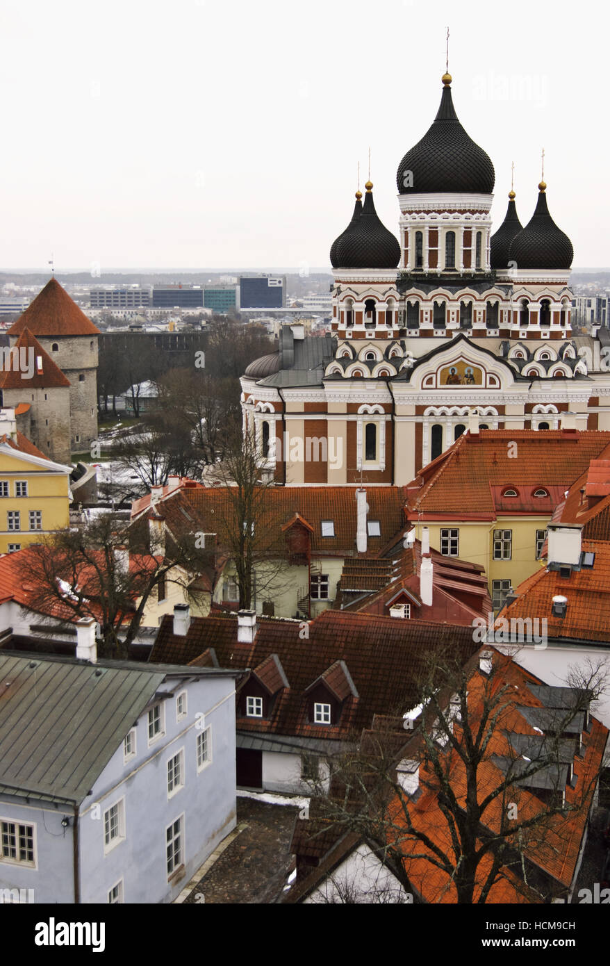 Tallinn, the capital of Estonia, is shown here with its old town in the ...