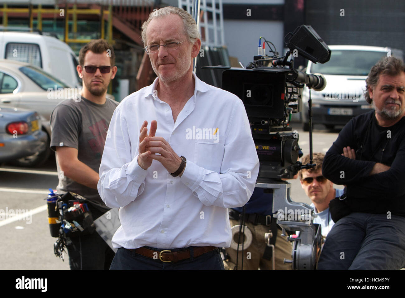 STILL LIFE, director Uberto Pasolini (center), cinematographer Stefano ...
