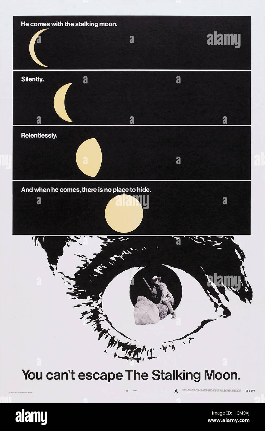 THE STALKING MOON, US poster art, Gregory Peck, (center), 1968 Stock ...