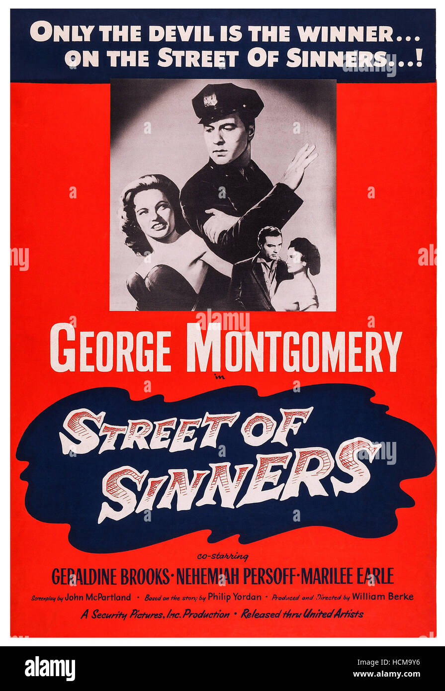 STREET OF SINNERS, US poster art, top left and center: Geraldine Brooks ...