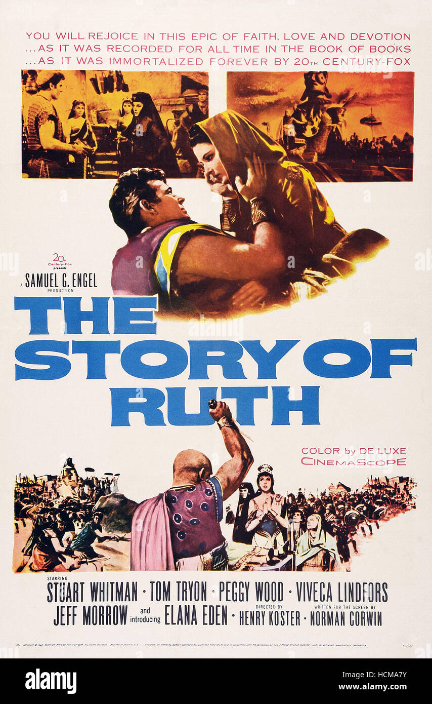 THE STORY OF RUTH, poster art, top l-r: Stuart Whitman, Elana Eden ...