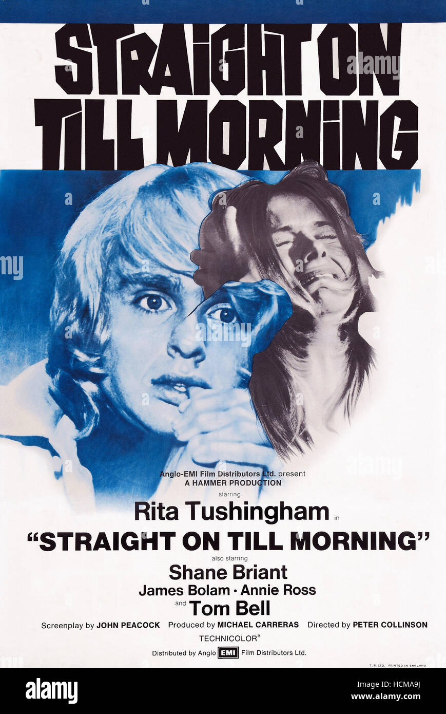 STRAIGHT ON TILL MORNING, British poster art, from left: Shane Briant ...