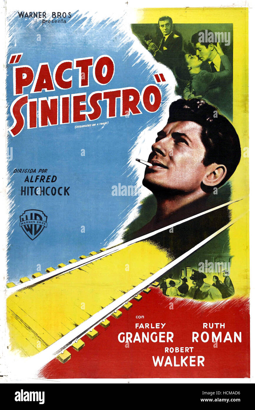 STRANGERS ON A TRAIN, (aka PACTO SINIESTRO), Argentine poster art, from ...