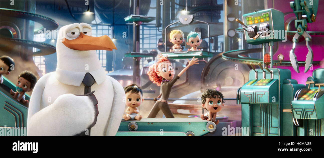 STORKS, Hunter (stork, voice: Kelsey Grammer), Tulip (woman, voice ...