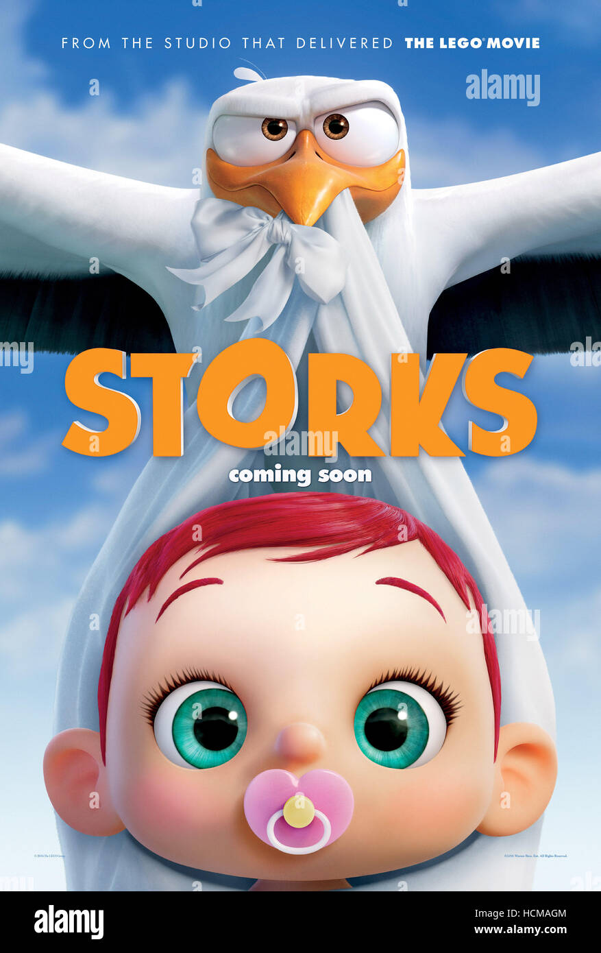 STORKS, US poster, top: Hunter (voice: Kelsey Grammer), bottom: the ...