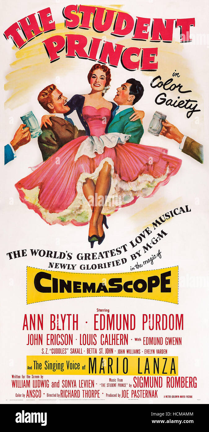 THE STUDENT PRINCE, US poster art, from left: John Ericson, Ann Blyth ...