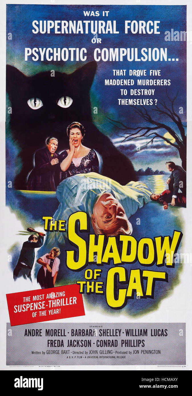 SHADOW OF THE CAT, US poster art, Freda Jackson, (top left), Barbara ...