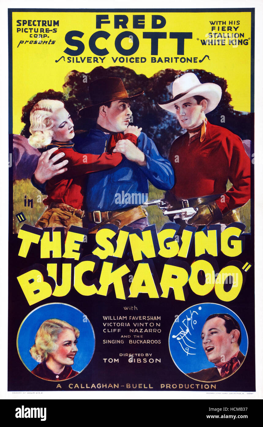 THE SINGING BUCKAROO, US poster art, bottom from left: Victoria Vinton ...