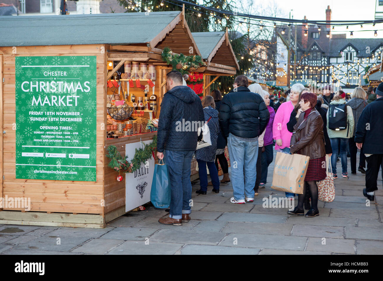 Shops, signs, and shoppers in the retail sector of the City of Chester ...