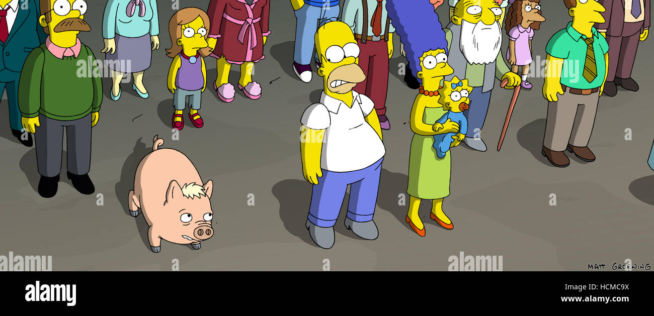 THE SIMPSONS MOVIE, Ned Flanders (left, voice: Harry Shearer), Homer ...