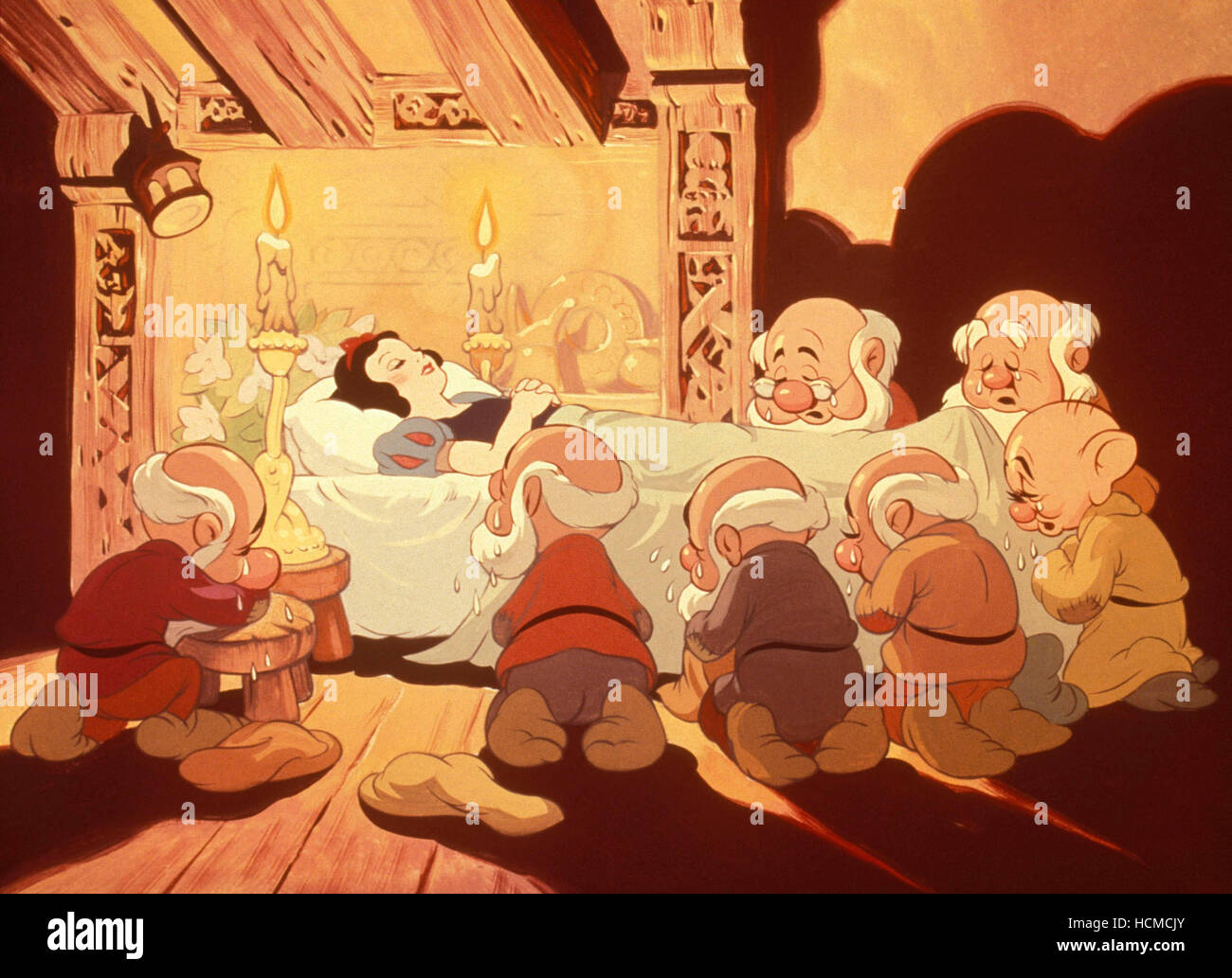 SNOW WHITE AND THE SEVEN DWARFS, Snow White, (faces showing from left ...