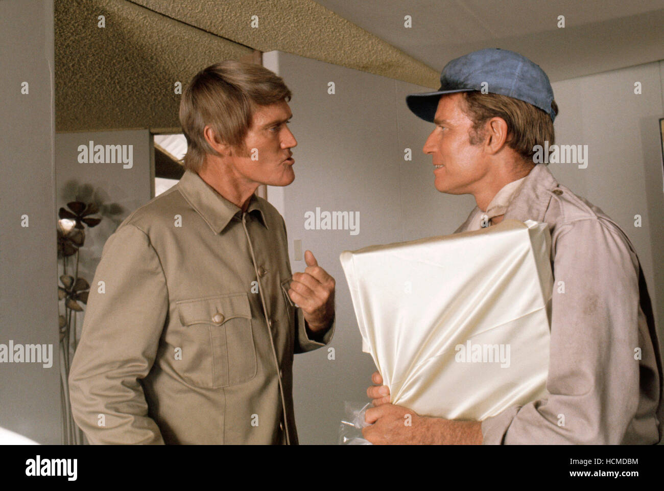 SOYLENT GREEN, from left: Chuck Connors, Charlton Heston, 1973 Stock ...