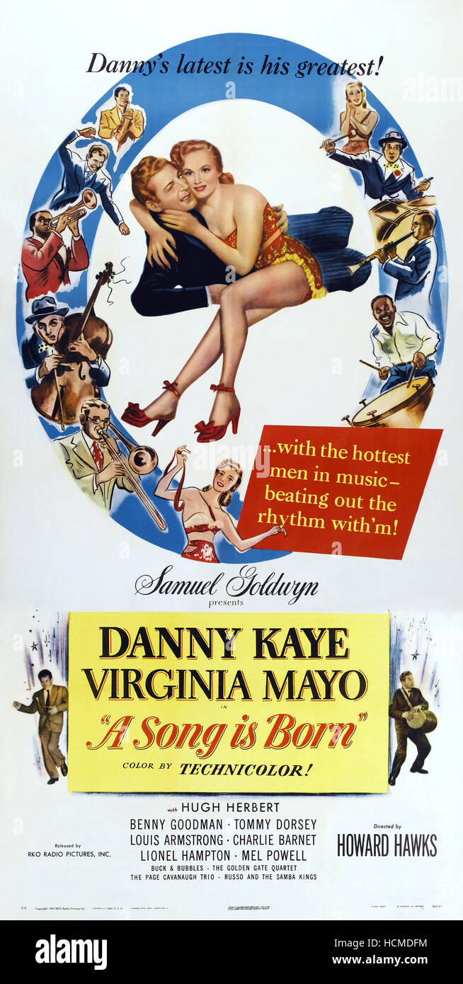 A SONG IS BORN, US poster, center from left: Danny Kaye, Virginia Mayo ...