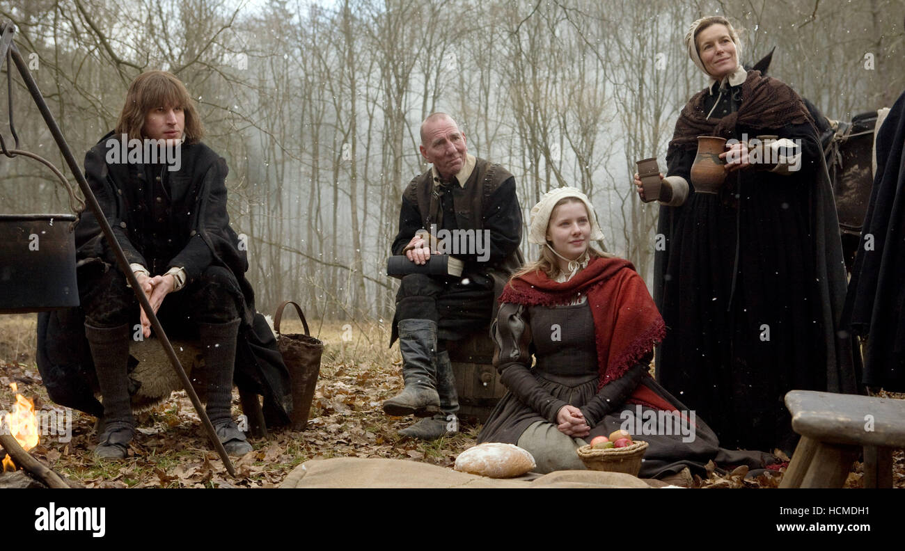 SOLOMON KANE, Pete Postlethwaite (center of frame), Rachel Hurd-Wood ...