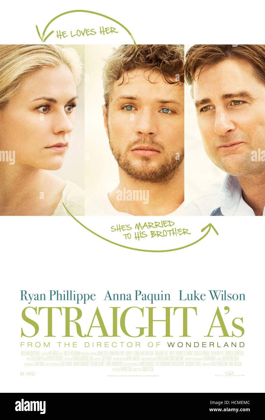 STRAIGHT A'S, US poster art, Anna Paquin, Ryan Phillippe, Luke Wilson ...