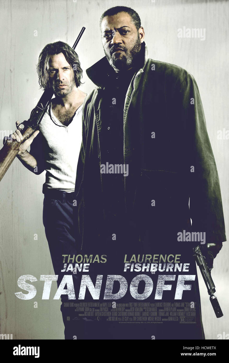 STANDOFF, US poster art, from left: Thomas Jane, Laurence Fishburne ...