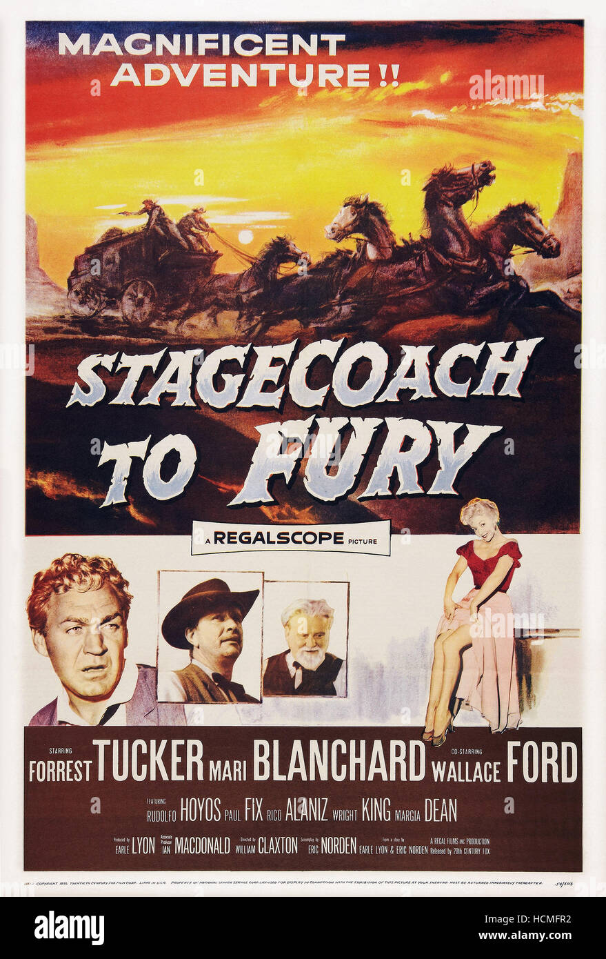 STAGECOACH TO FURY, US poster, from left: Forrest Tucker, Ian MacDonald ...