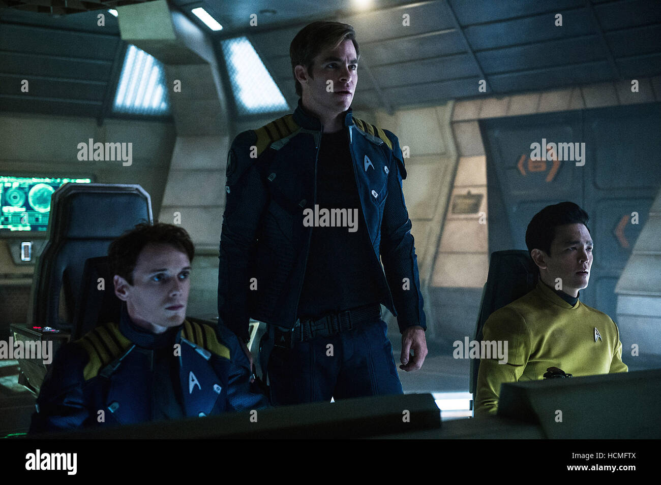 STAR TREK BEYOND, from left: Anton Yelchin, as Chekov, Chris Pine as ...