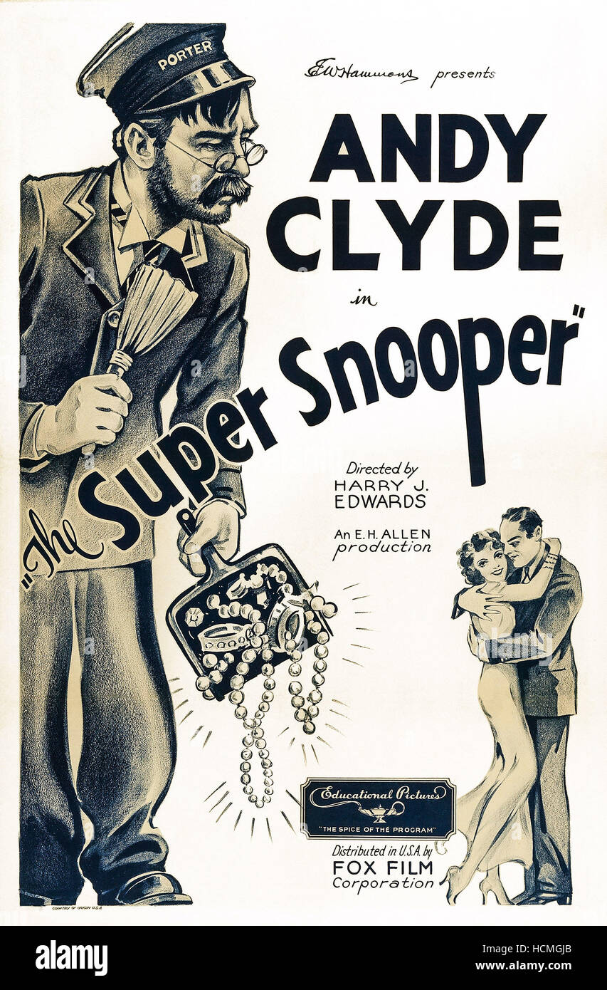 THE SUPER SNOOPER, US poster art, left: Andy Clyde, 1934. TM ...