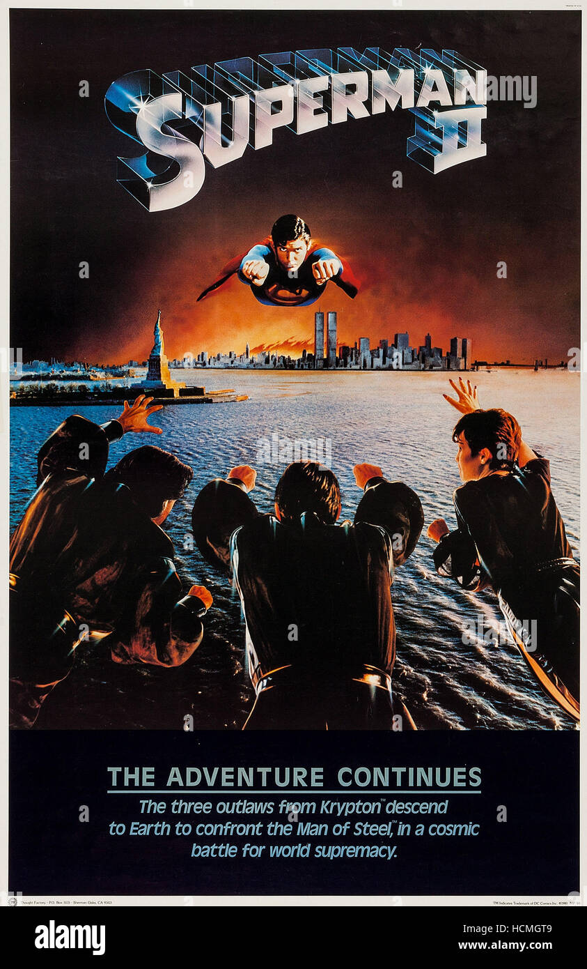 SUPERMAN II, US poster, Christopher Reeve (top), 1980, © Warner ...