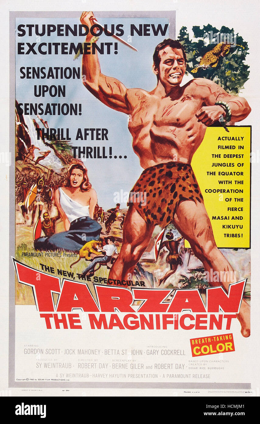TARZAN THE MAGNIFICENT, US poster art, from back left: Betta St. John ...