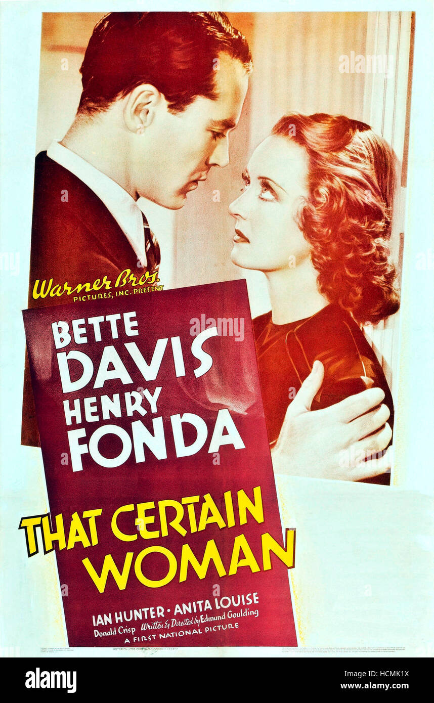 THAT CERTAIN WOMAN, US poster, from left: Henry Fonda, Bette Davis ...