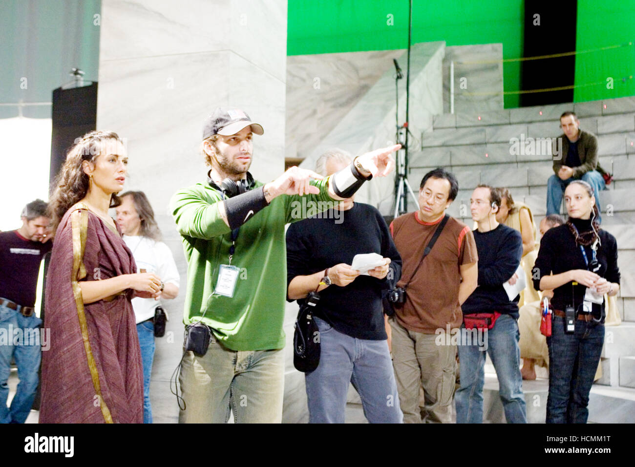 300, Lena Headey, director Zack Snyder, on set, 2006. ©Warner Bros ...