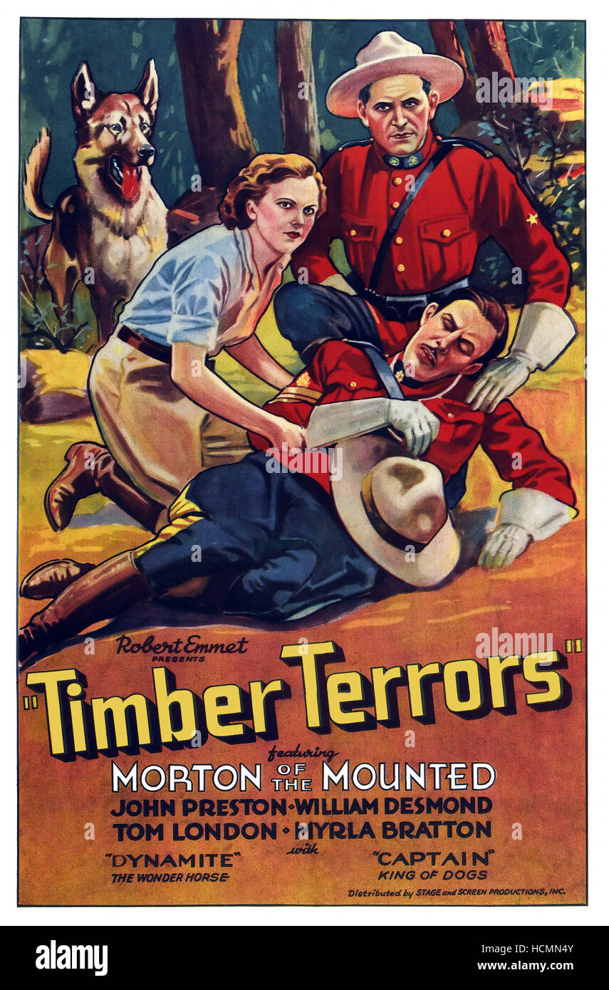TIMBER TERRORS, US poster art, back left: Captain-King of Dogs ...