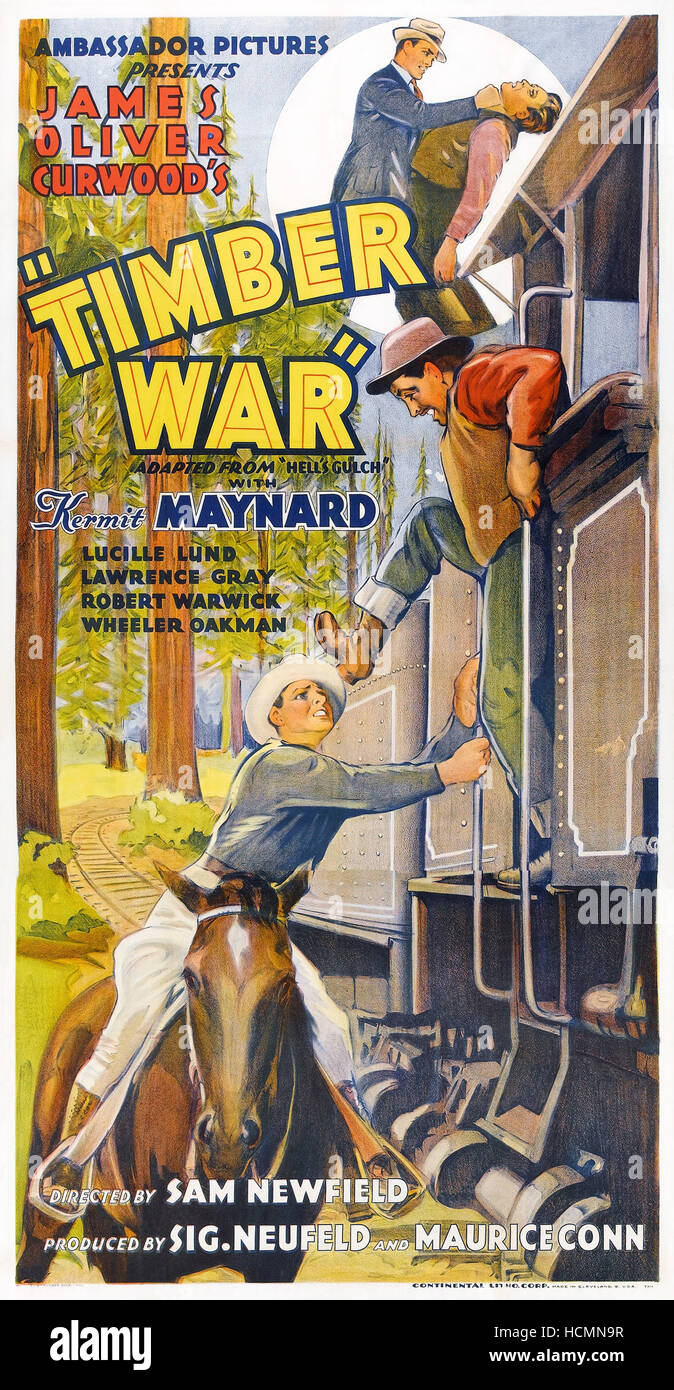 TIMBER WAR, US poster, Kermit Maynard (horseback), 1935 Stock Photo - Alamy