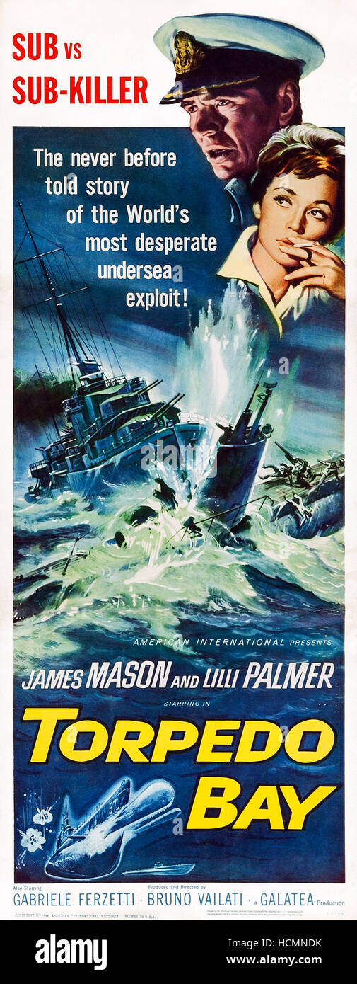 TORPEDO BAY, (aka BETA SOM), US poster art, top: James Mason, Lilli Palmer, 1963 Stock Photo - Alamy