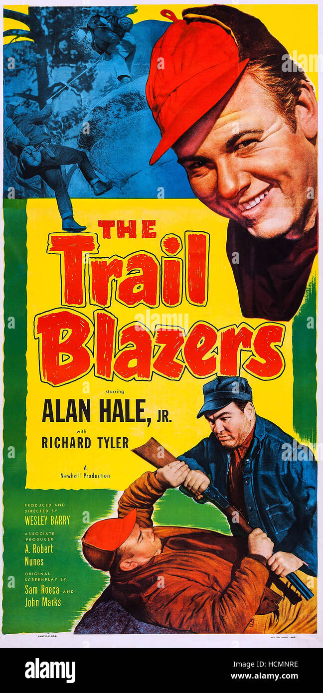 TRAIL BLAZERS, US poster art, top right and bottom left: Alan Hale Jr ...