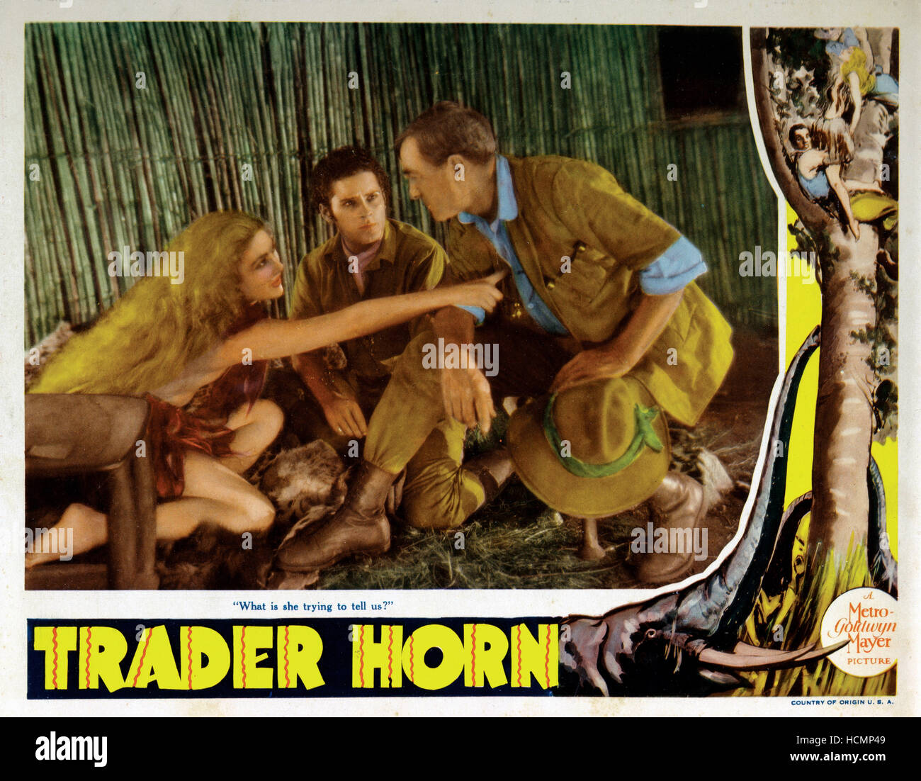 TRADER HORN, lobbycard, from left: Edwina Booth, Harry Carey, Duncan ...