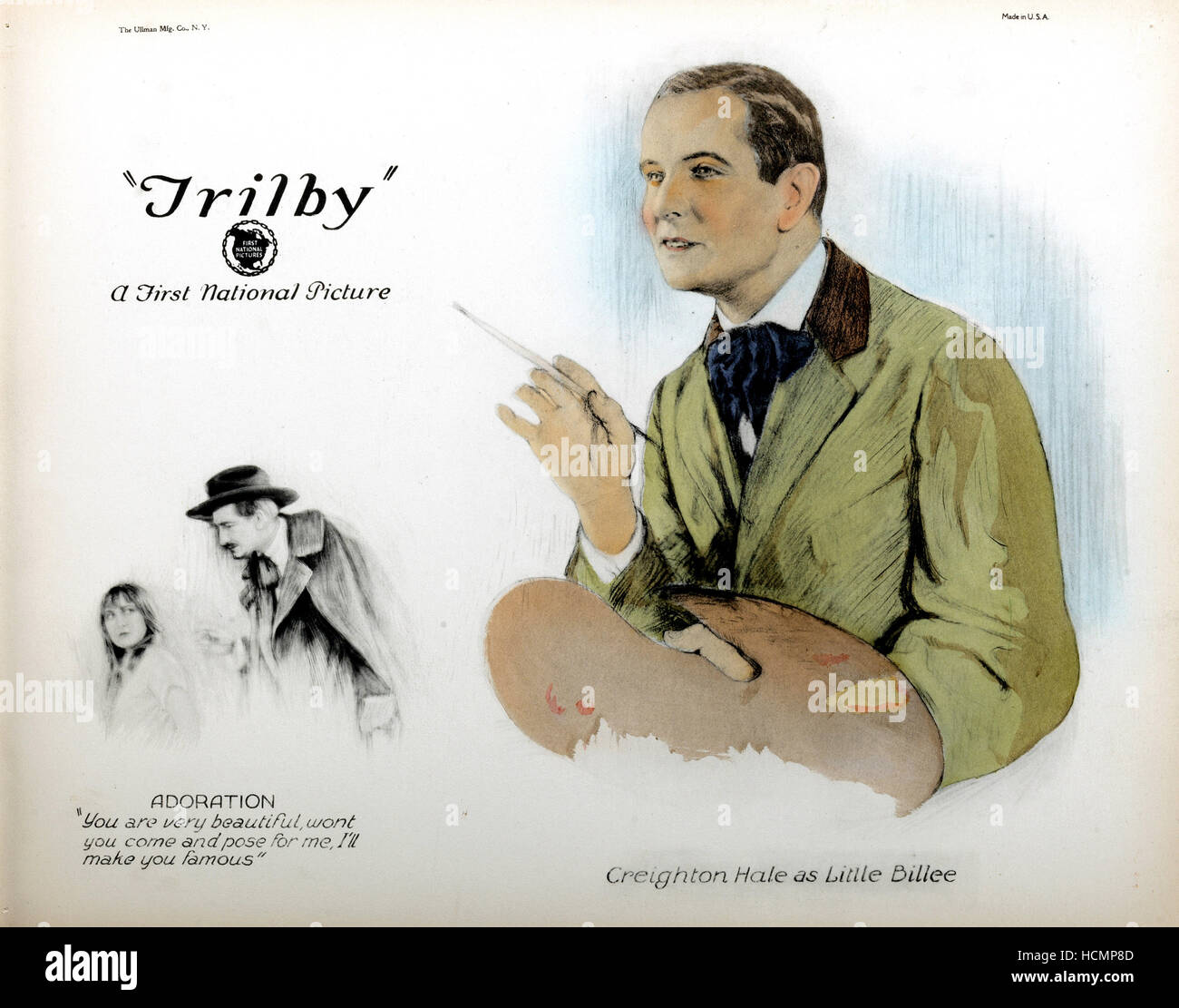 TRILBY, lobbycard, from left: Andree Lafayette, Creighton Hale, 1923 ...