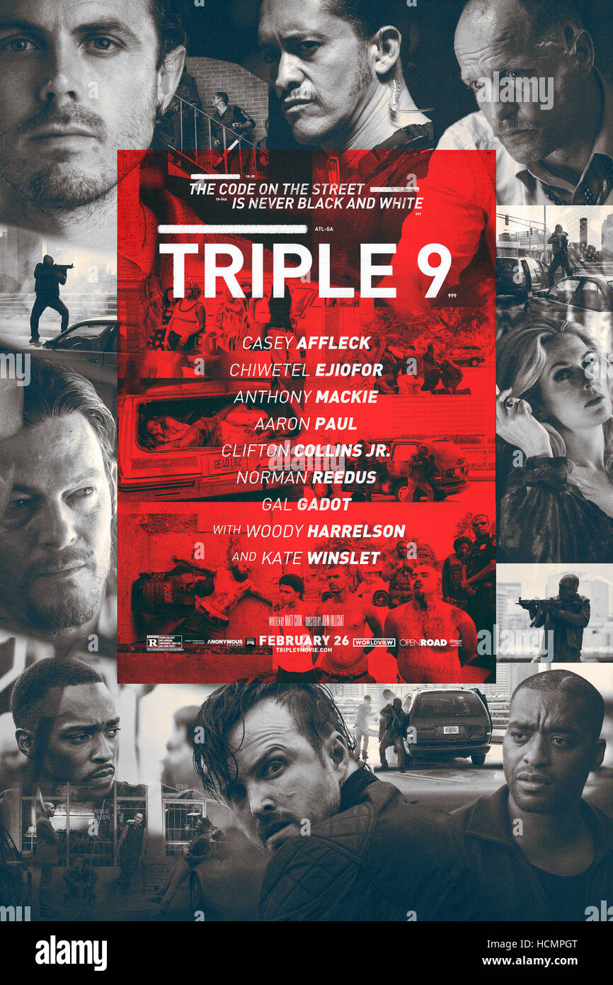 TRIPLE 9, (aka TRIPLE NINE), US poster art, clockwise, from top left ...