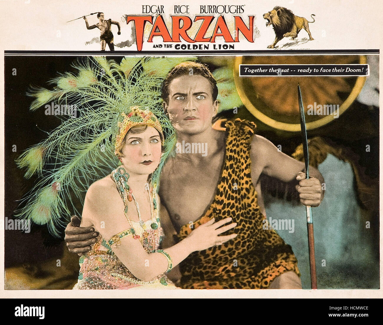 TARZAN AND THE GOLDEN LION, right: James Pierce on lobbycard, 1927 ...