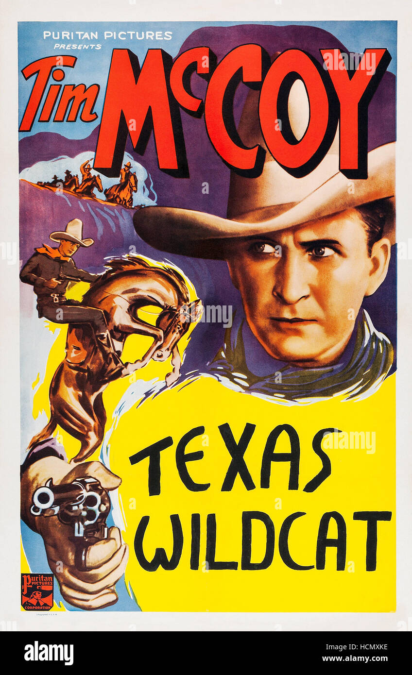 TEXAS WILDCATS, Tim McCoy on poster art, 1939 Stock Photo - Alamy