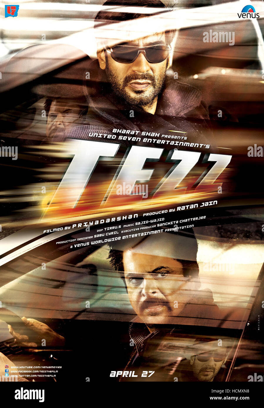 TEZZ, Indian poster art, from top: Ajay Devgn, Anil Kapoor, 2012 ...