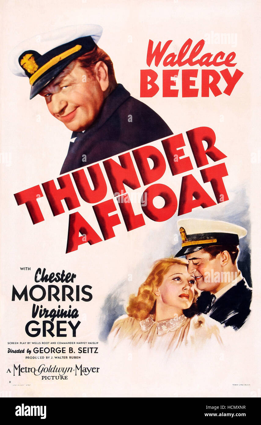 THUNDER AFLOAT, US poster, Wallace Beery (top), bottom from left ...