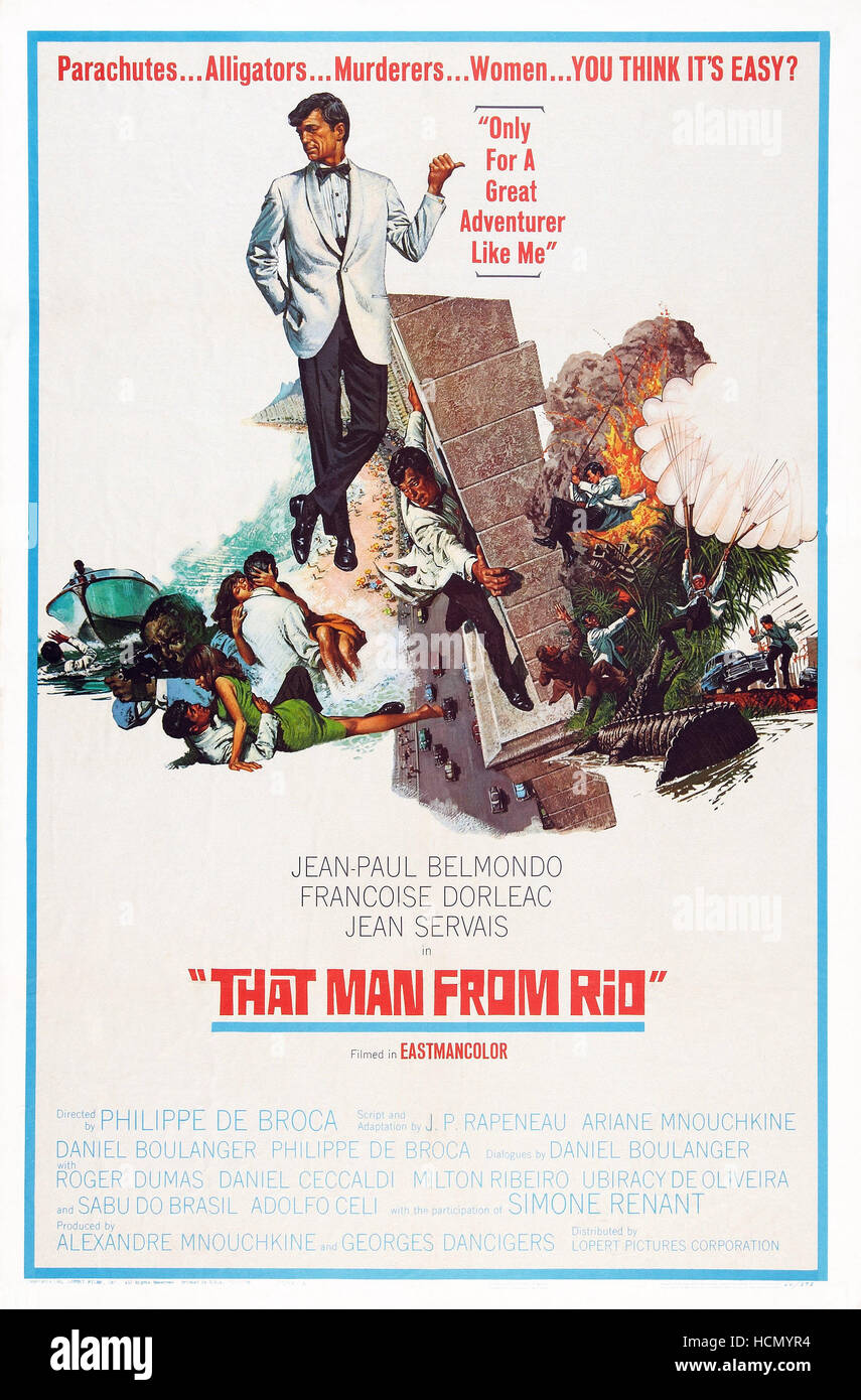THAT MAN FROM RIO, (aka L'HOMME DE RIO), Jean-Paul Belmondo on poster ...