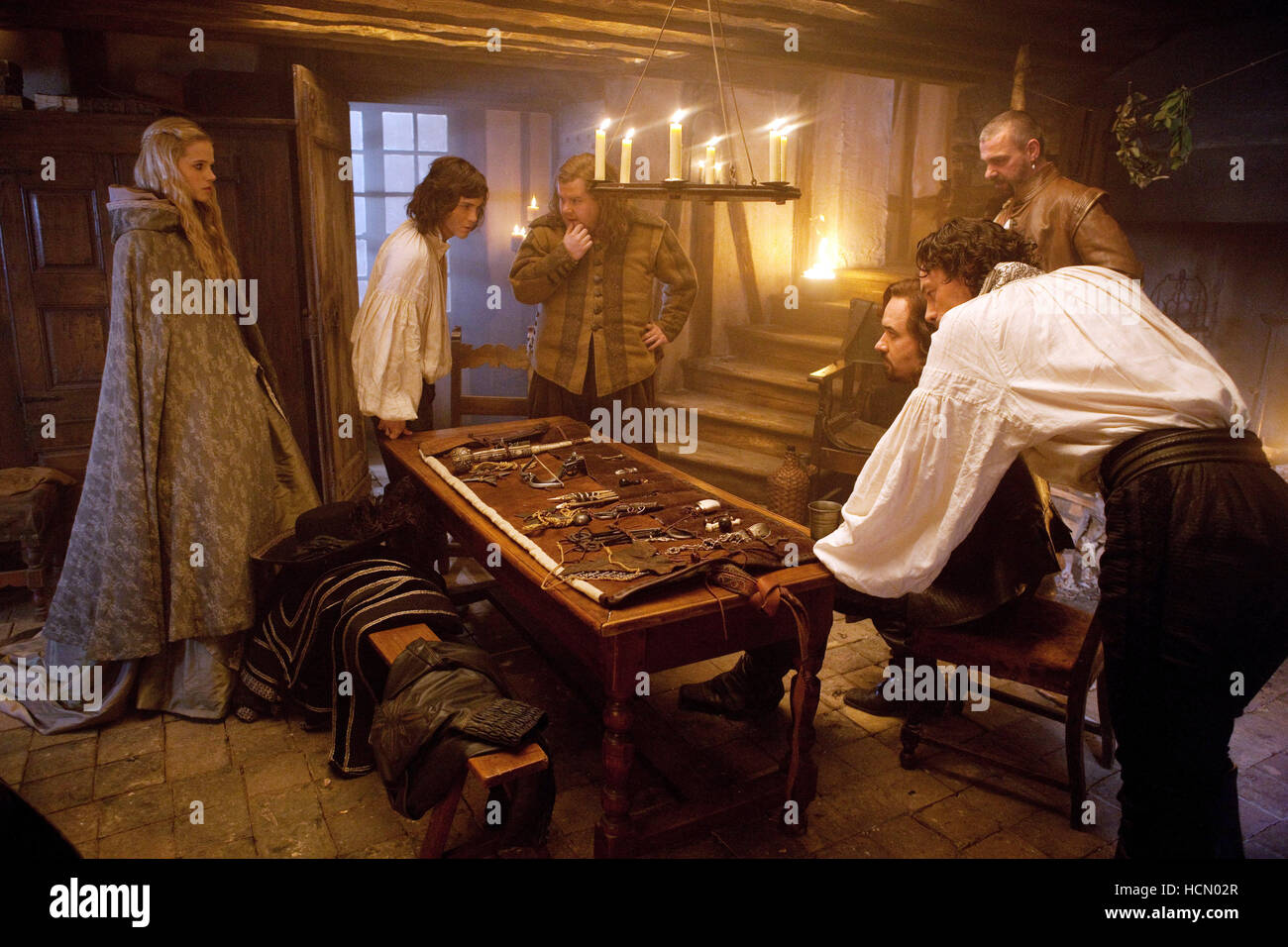 THE THREE MUSKETEERS, l-r: Gabriella Wilde, Logan Lerman, James Corden ...