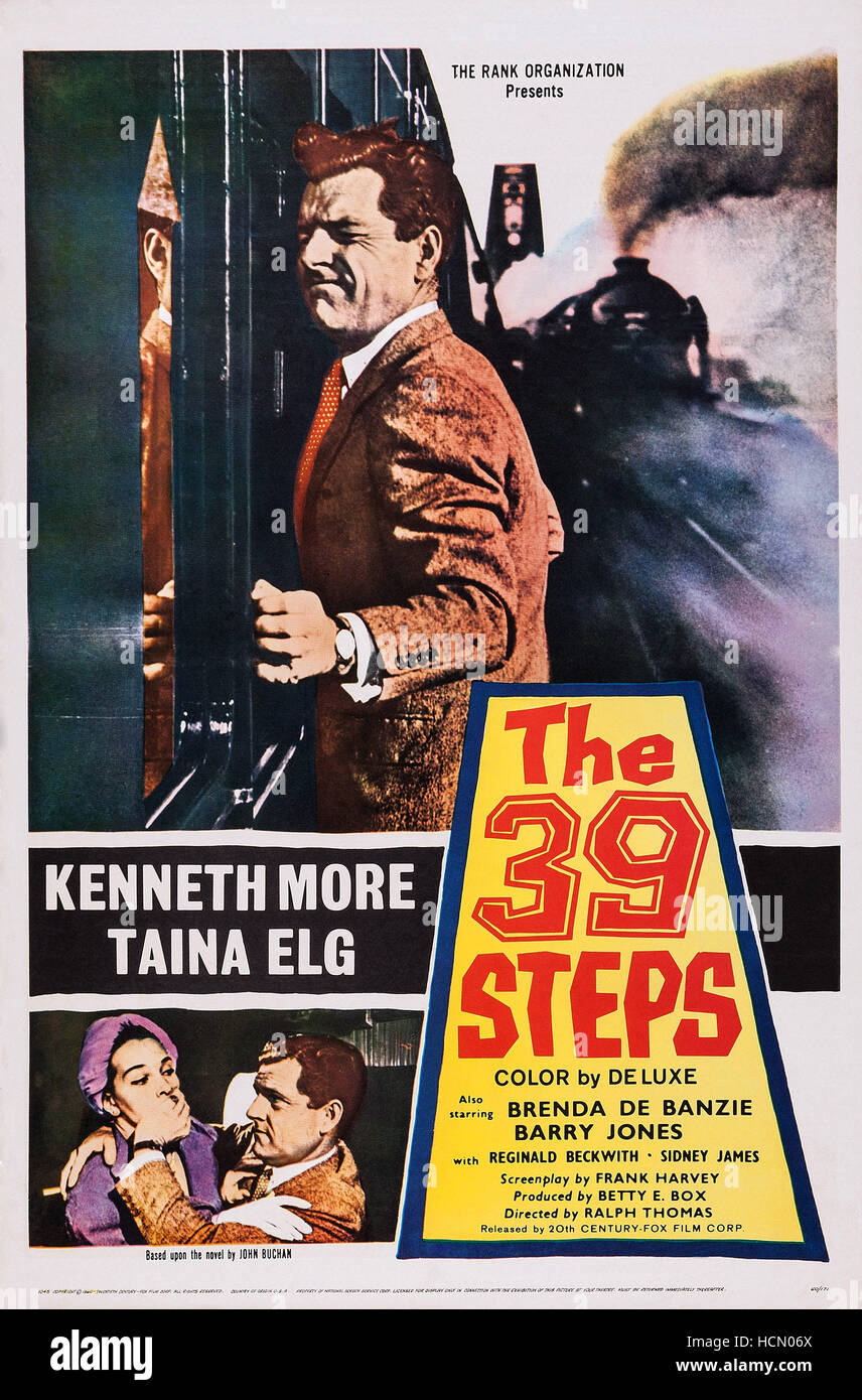 THE 39 STEPS, US poster, Kenneth More (top), bottom from left: Taina ...