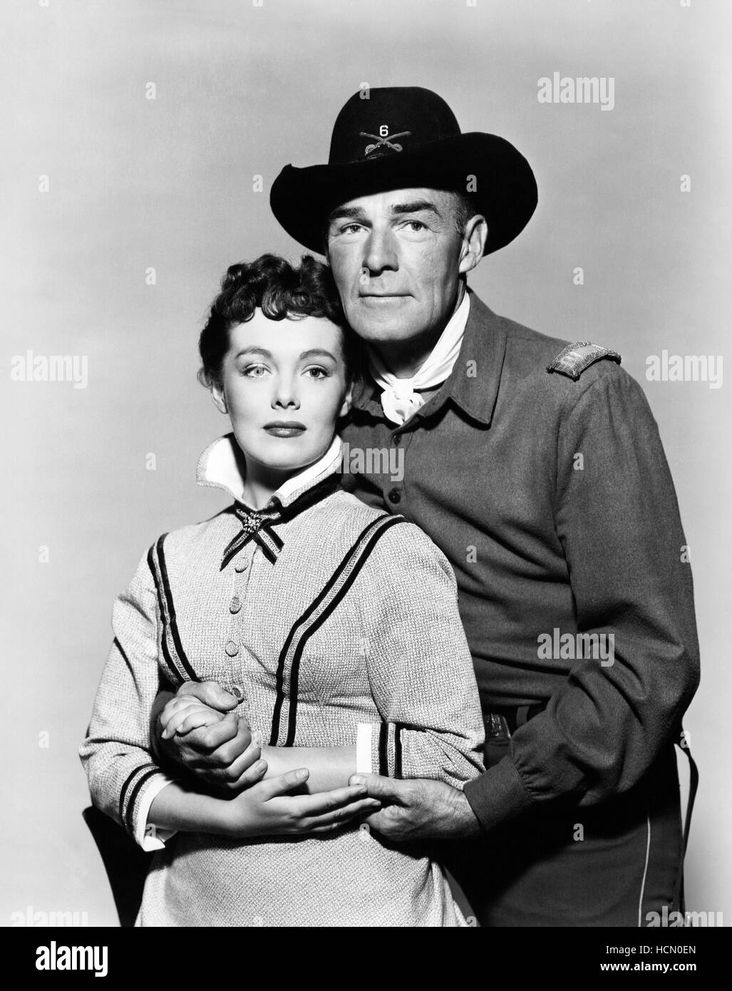 THUNDER OVER THE PLAINS, from left: Phyllis Kirk, Randolph Scott, 1953 ...